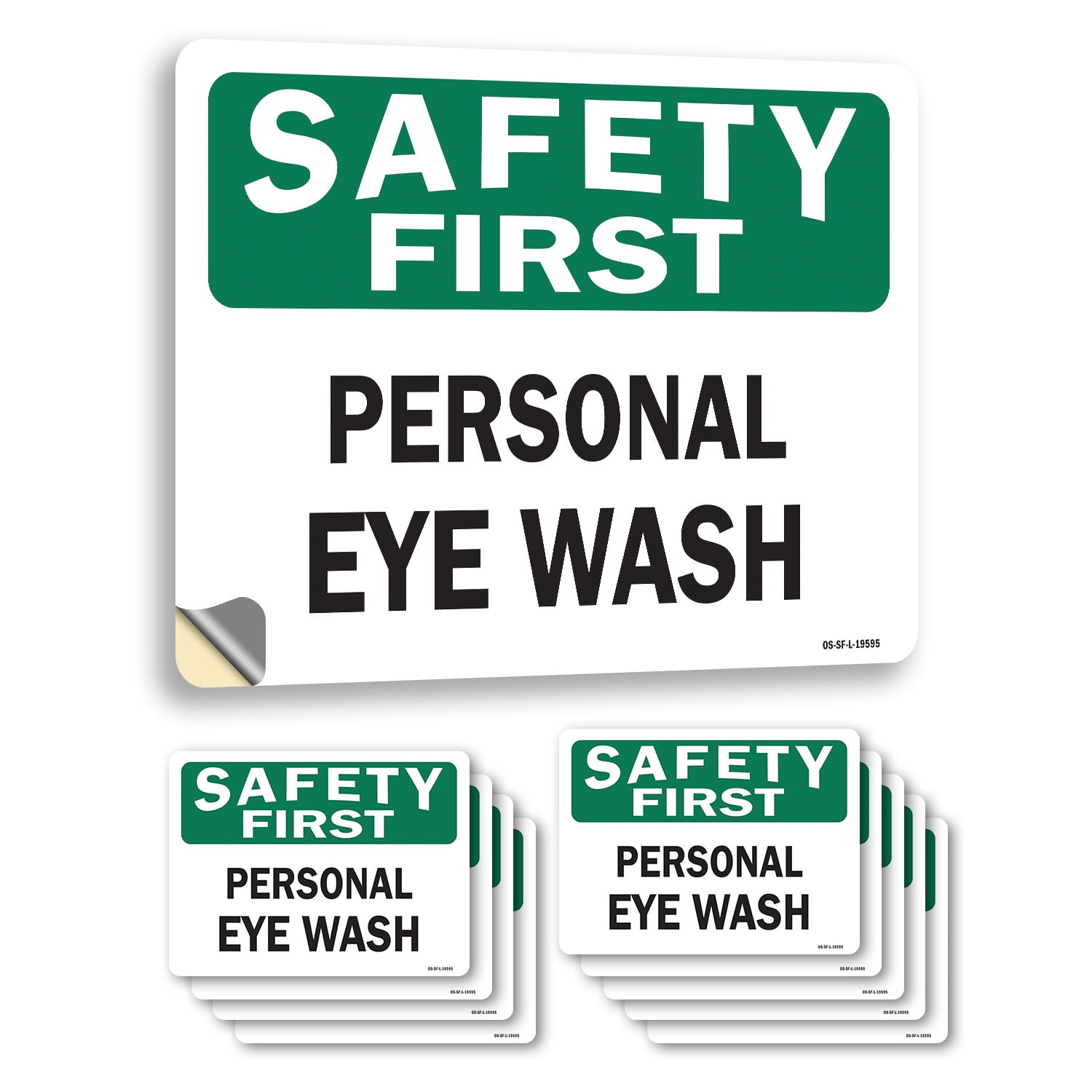 Personal Eye Wash OSHA Safety First Vinyl Decal Label 18 Inch x 12 Inch ...