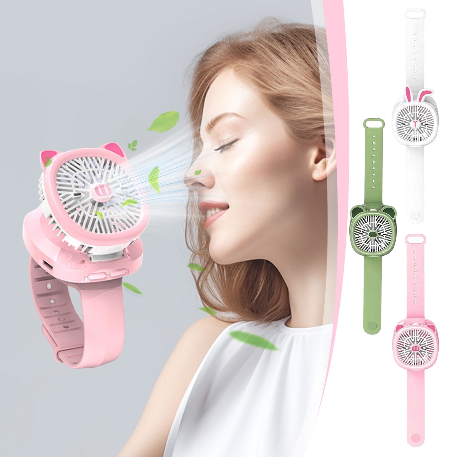 Personal Fan with Wrist Strap - Battery Operated, USB Rechargeable Fan ...