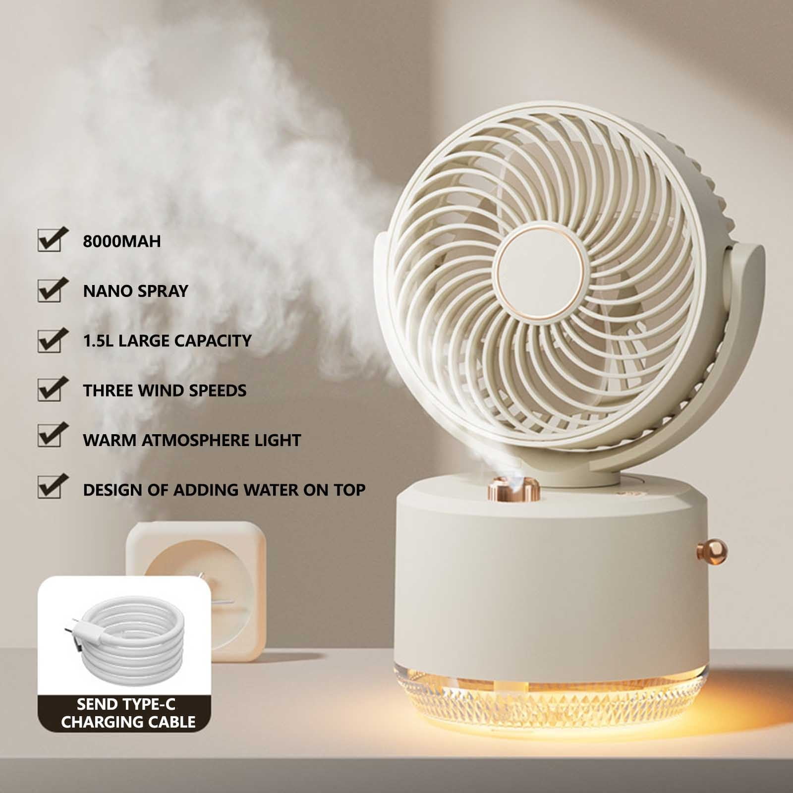 Personal Fans 2024 Desktop Small Fan Shaking Head Usb Mini Convenient ...
