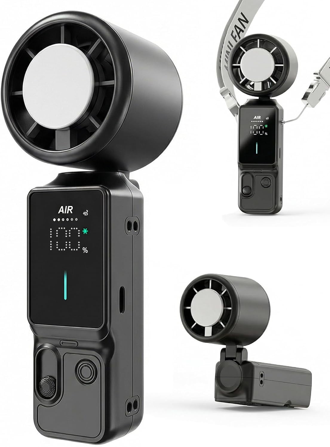 Personal Fans Portable Rechargeable - 100-Gear Handheld Fan, Wearable ...
