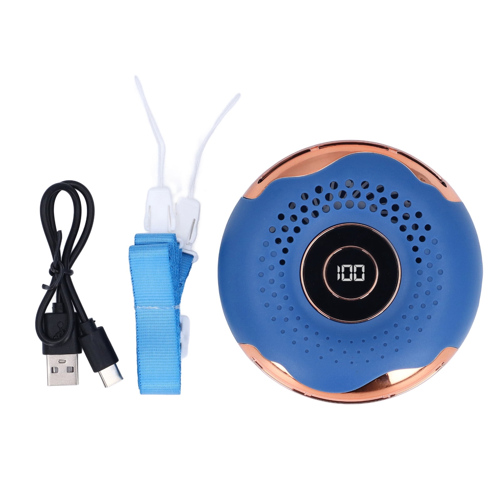 Personal Neck Hanging Fan, LED Display Battery Powered Portable Hanging ...