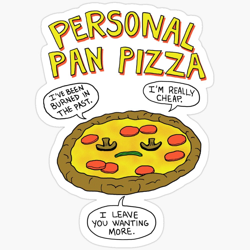 Personal Pan Pizza Sticker Phone Decal Water Bottle Stickers Car Decals ...