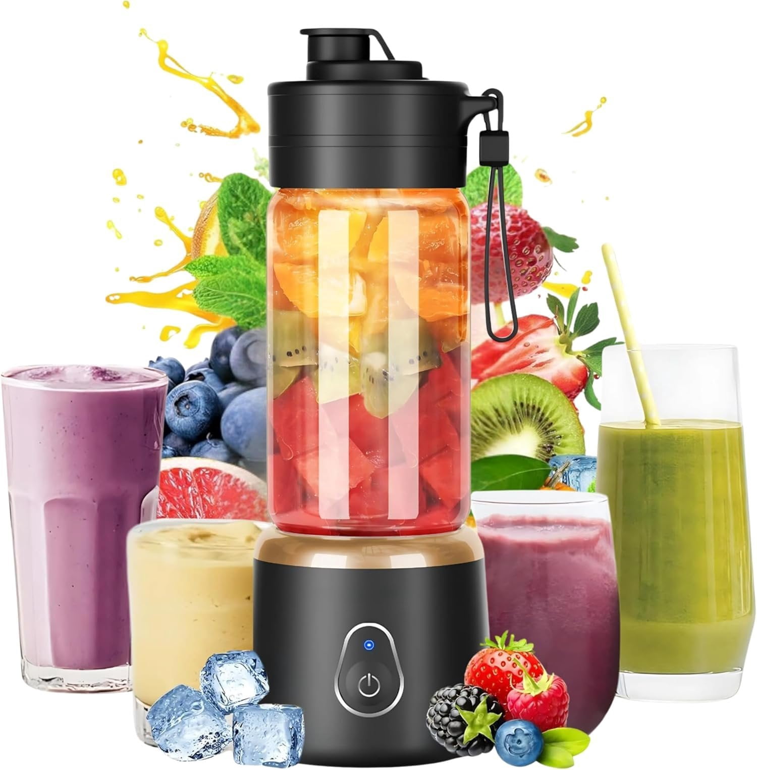 Personal Portable Blender for Shakes and Smoothies, 500ml Glass ...