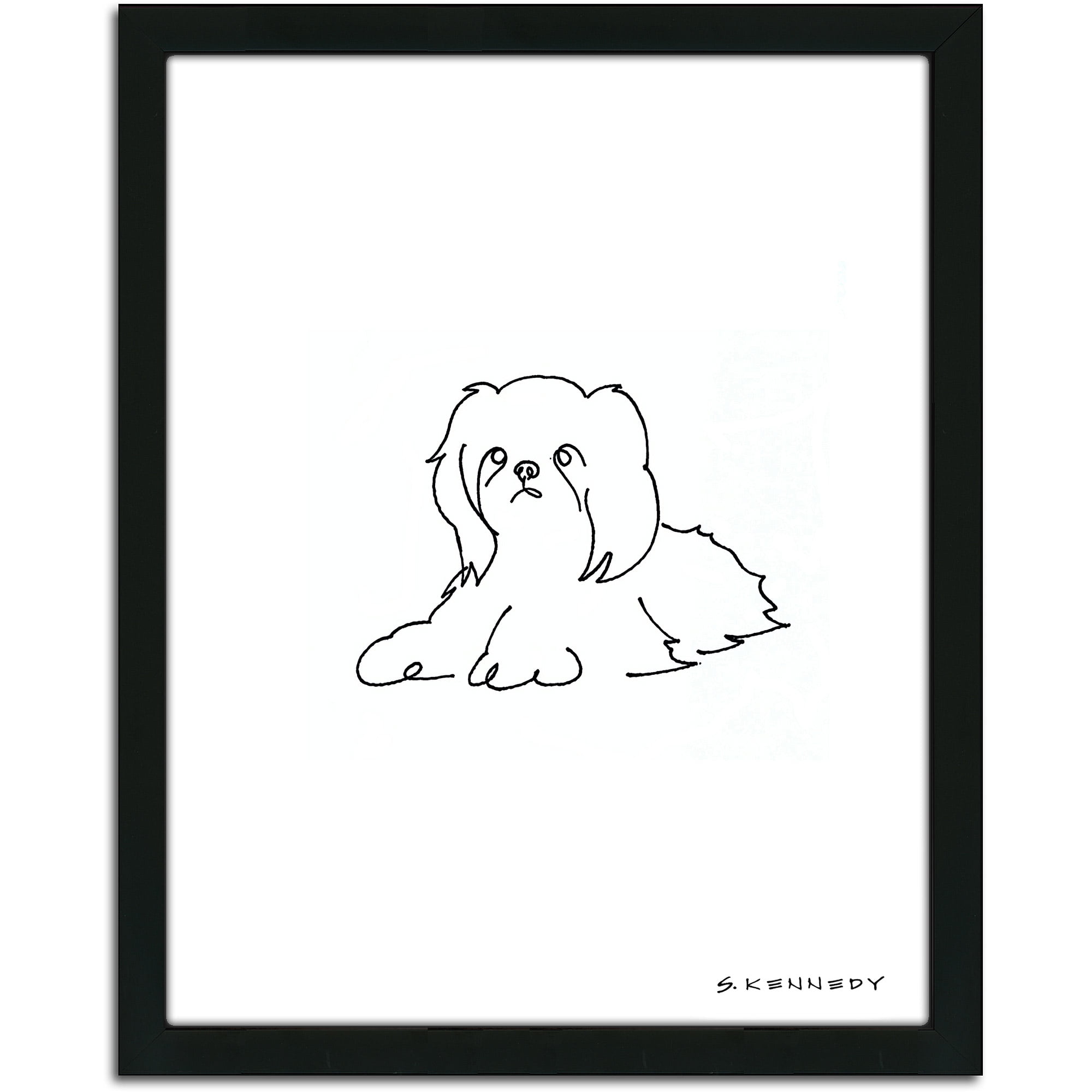 Personal-Prints Shih Tzu Dog Line Drawing Framed Art - Walmart.com