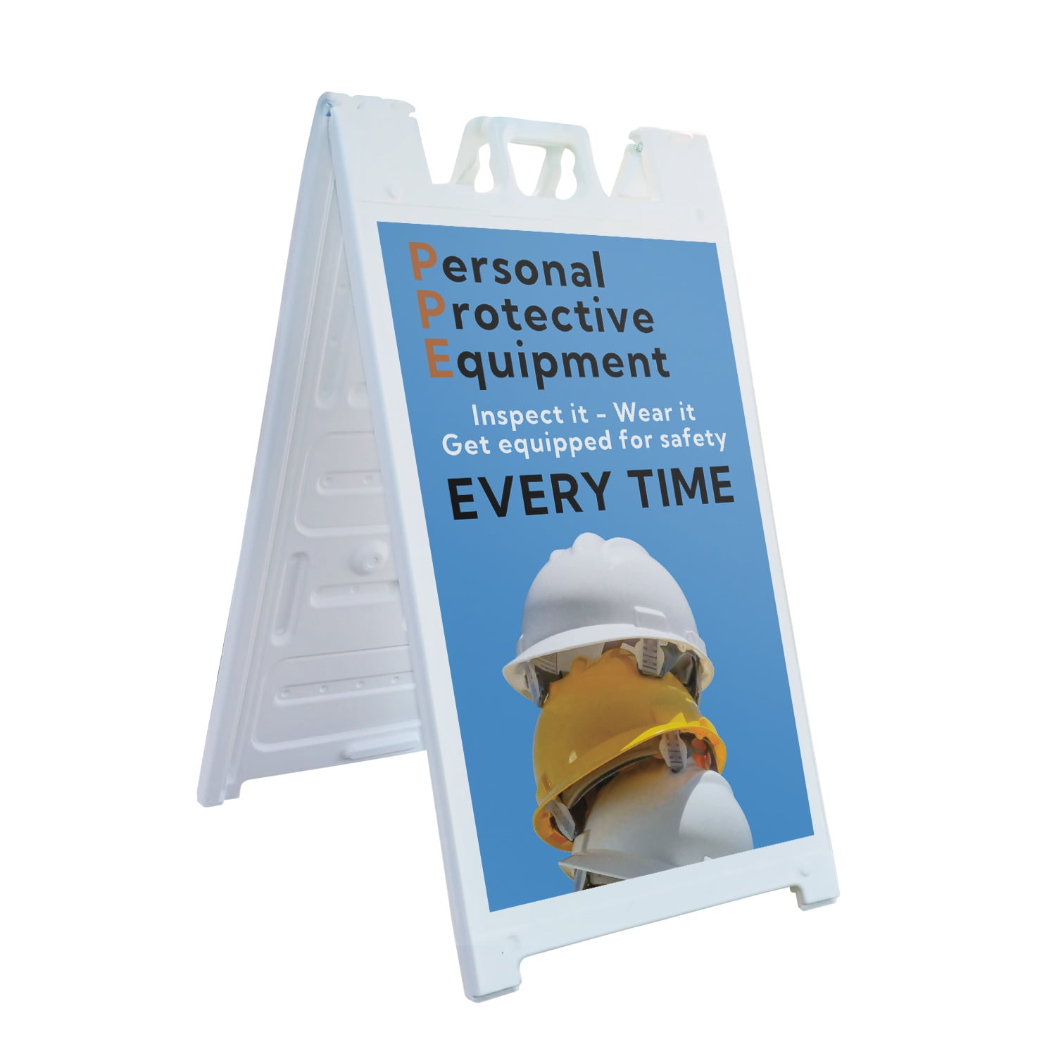 Personal Protective Equipment 24" x 36" Double Sided A-Frame Sidewalk ...