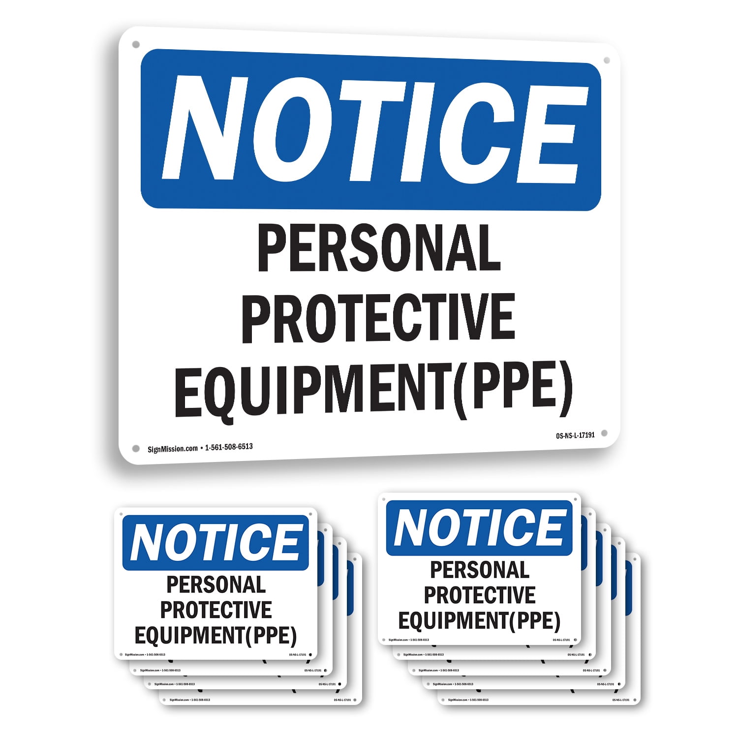 Personal Protective Equipment (PPE) OSHA Notice Aluminum Sign 24 Inch x ...