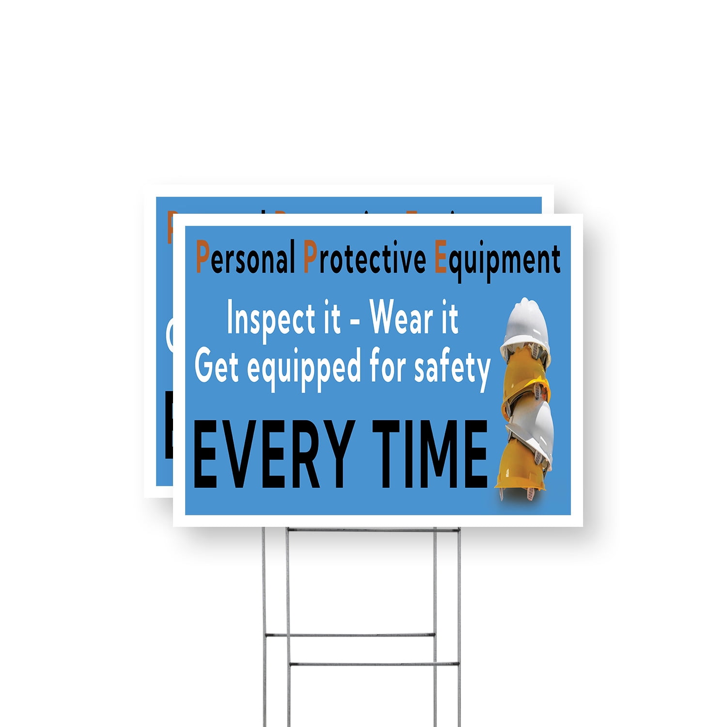 Personal Protective Equipment Yard Sign 2 Pack of 12 Inch x 16 Inch ...