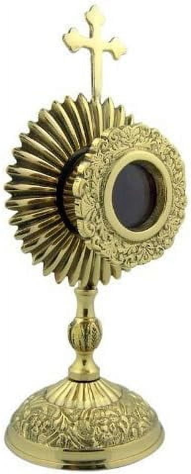Personal Reliquary Relic Case 6" Brass Sacred Vessel Host Container ...