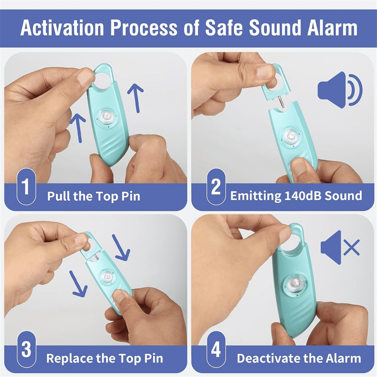 Personal Safety Alarm,2 Packs 140Db Siren,Safe Sound Personal Alarm ...