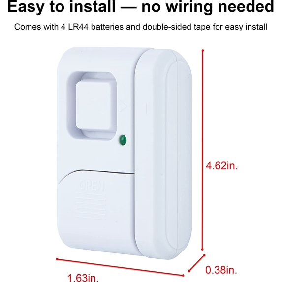 Personal Security Window and Door Alarm, 12 Pack, Protection, Burglar ...