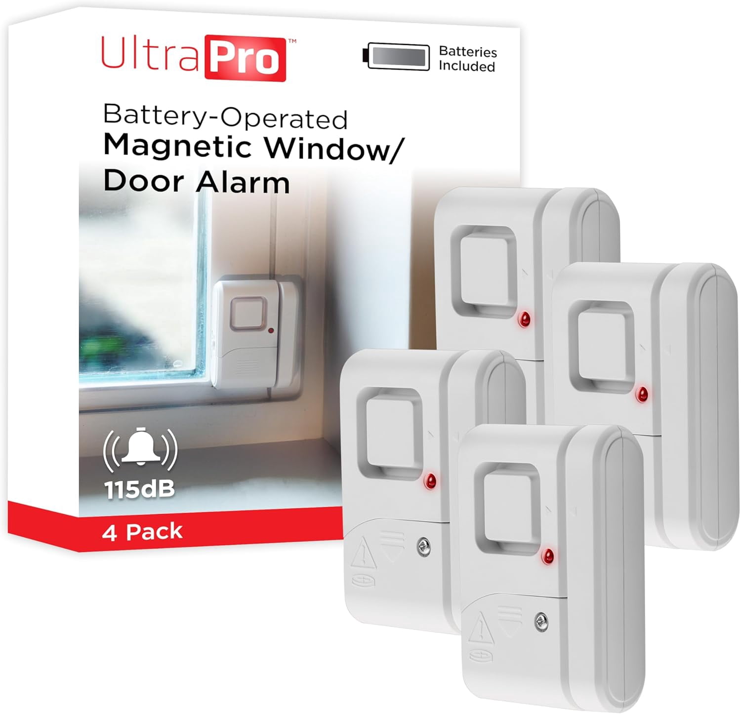 Personal Security Window and Door Alarm, 4 Pack, DIY Protection ...