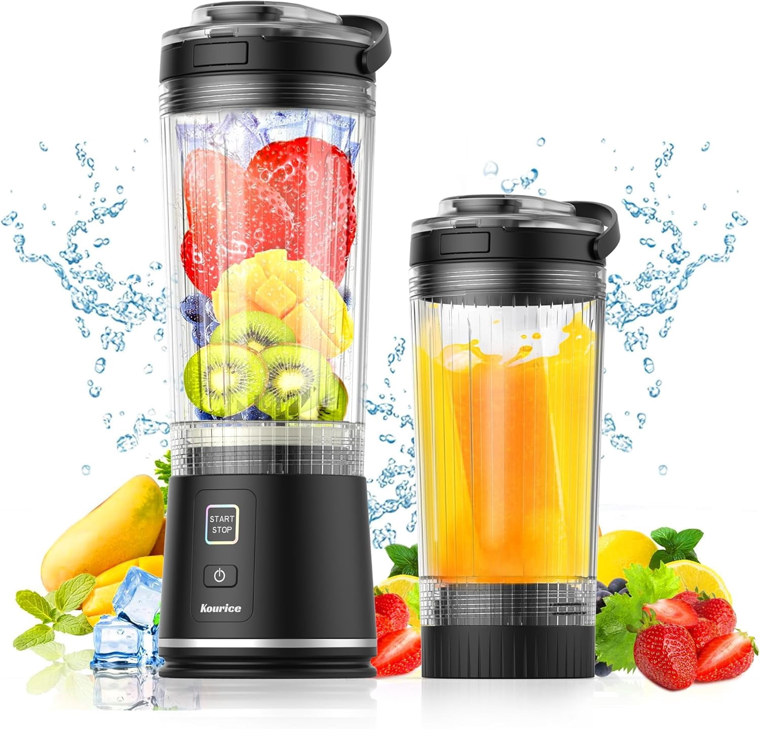 Personal Size Portable Blender for Shakes & Smoothies, 16oz Mini Small ...