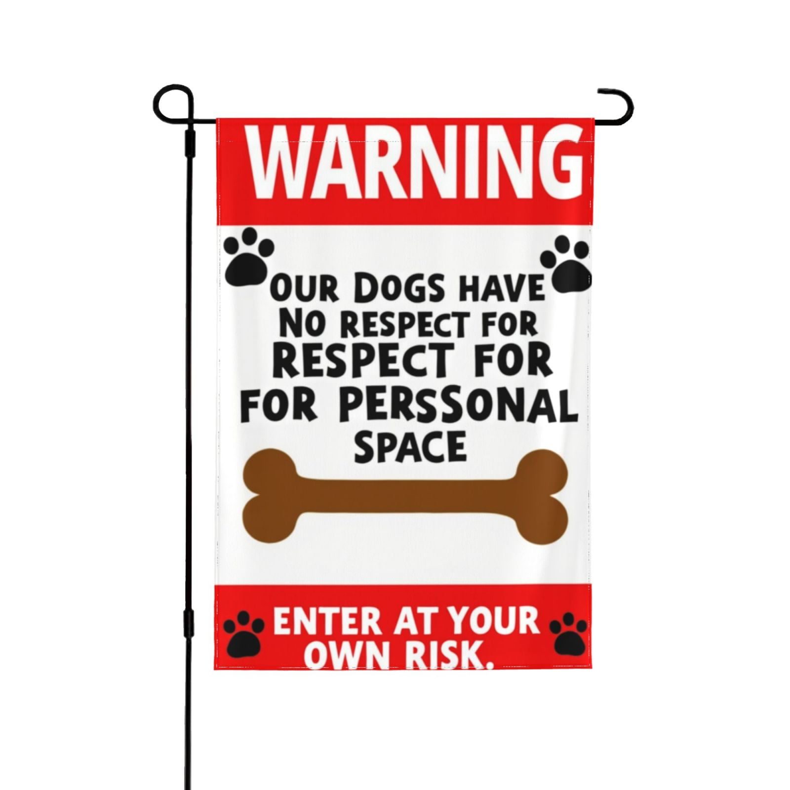 Personal Space Enter At Your Own Risk Garden Flag Double Sided, Dogs ...