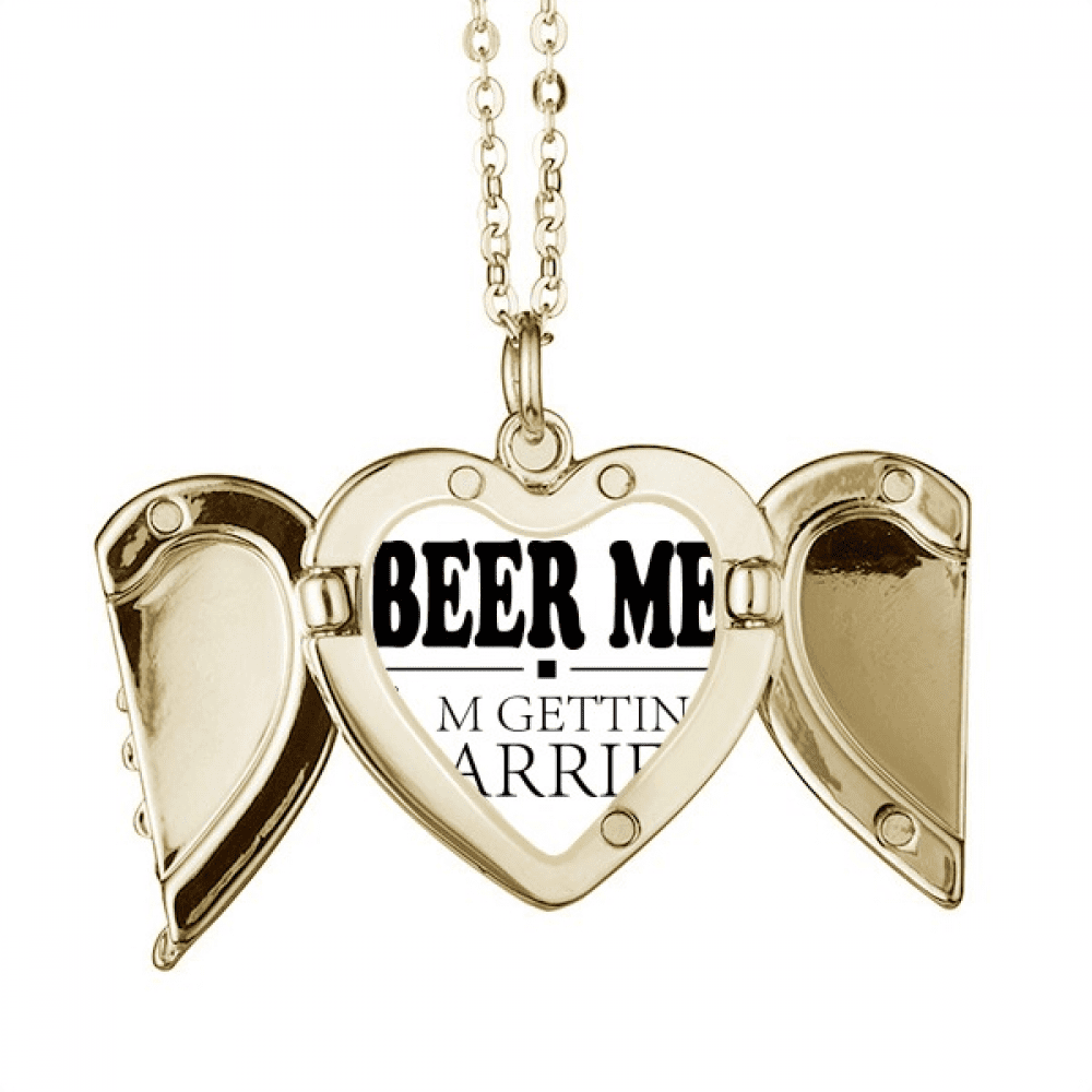 Personal Status Marriage Beer Folded Wings Peach Heart Pendant Necklace ...