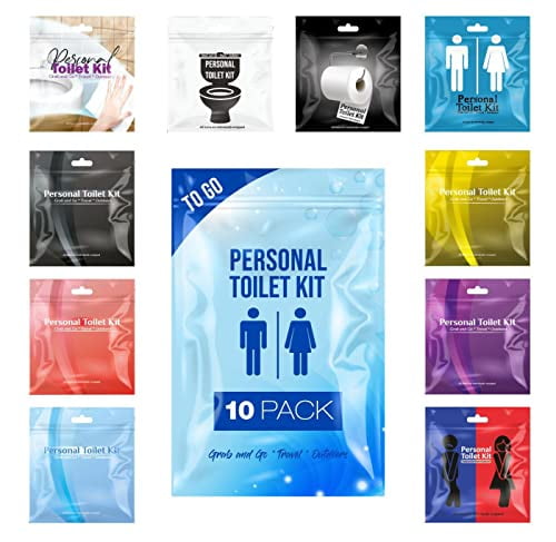 Personal Toilet Kit To Go – 10 Pack Assorted Styles | Disposable Public ...