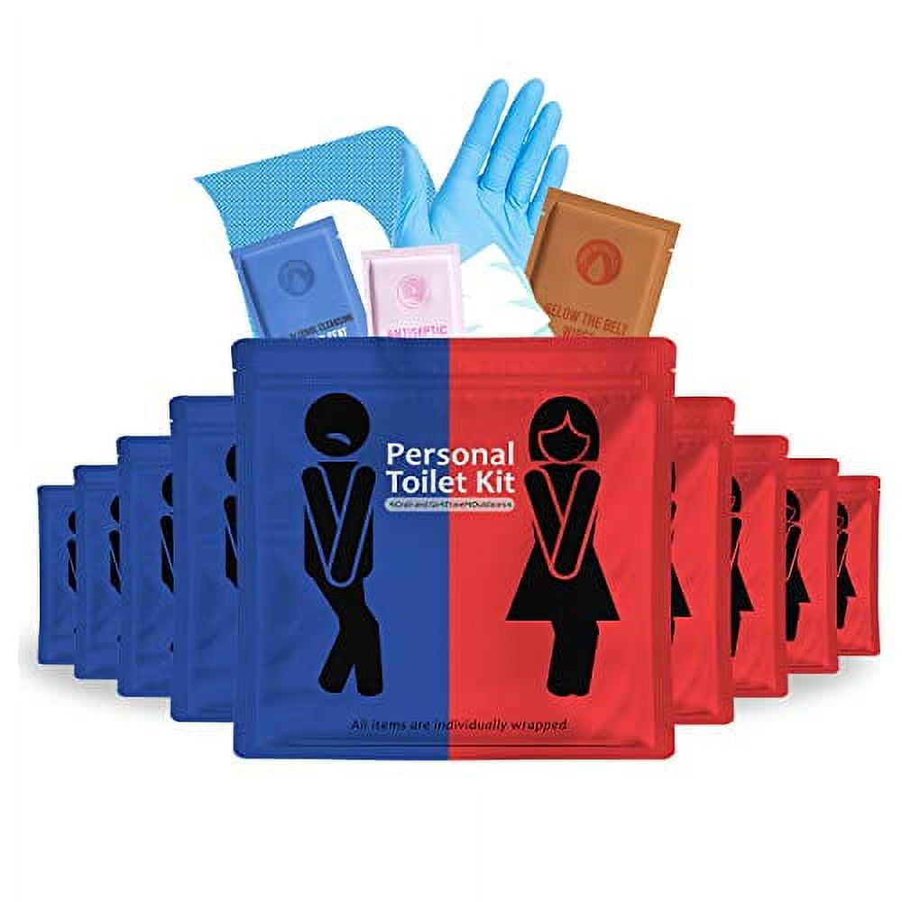 Personal Toilet Kit To Go ‚Äì 10 Pack | Disposable Public Restroom Kit ...