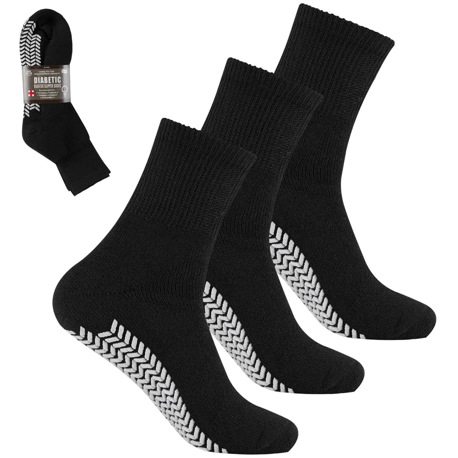 Personal Touch Non-Binding Loose Fit Sock - Non-Slip Diabetic Socks for ...