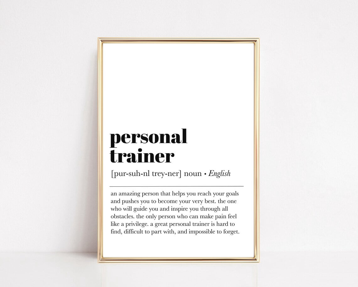 Personal Trainer Definition Print Gift For Personal Trainer Gym Wall ...