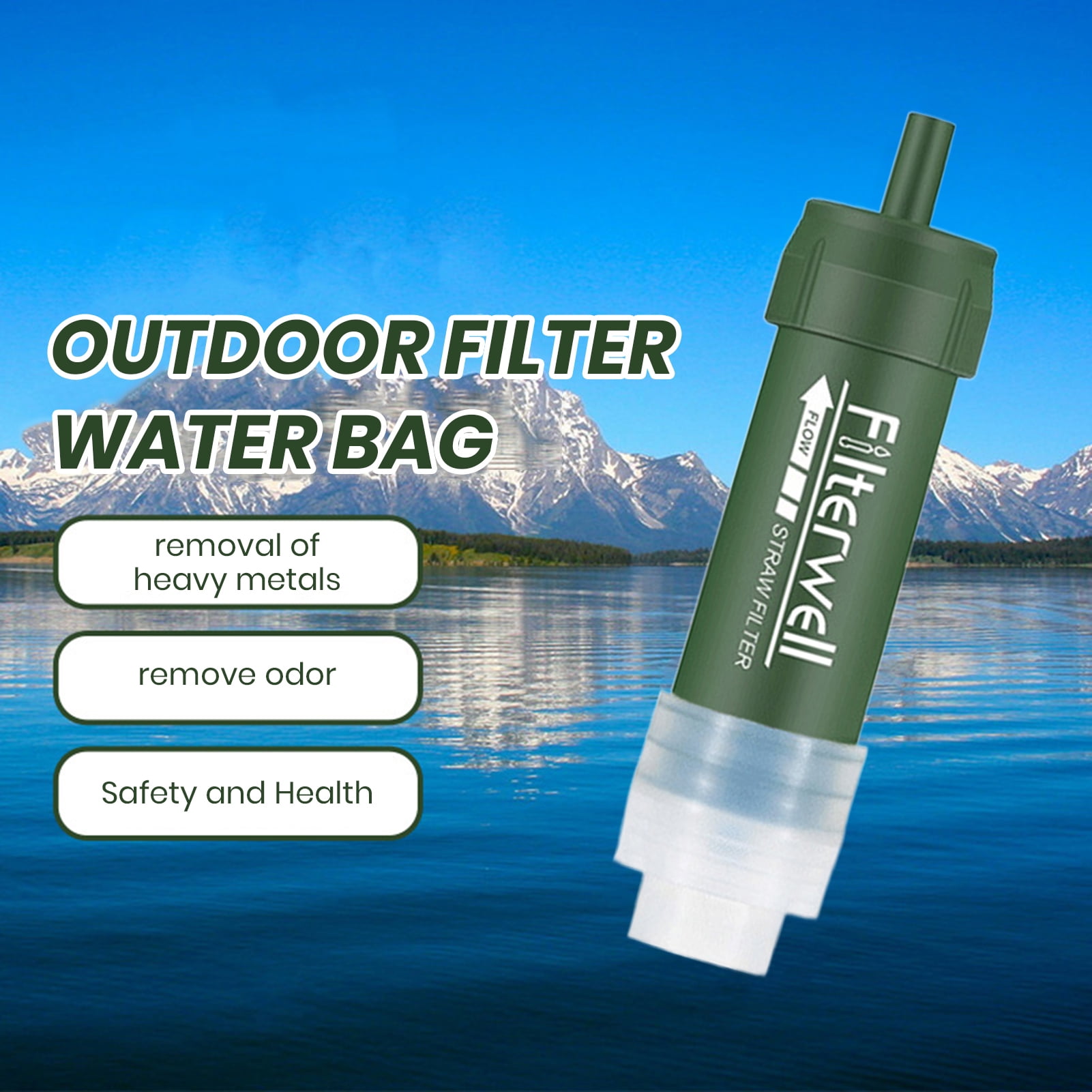 Personal Water Filter Straw Mini Water Purifier Universal Easy to ...