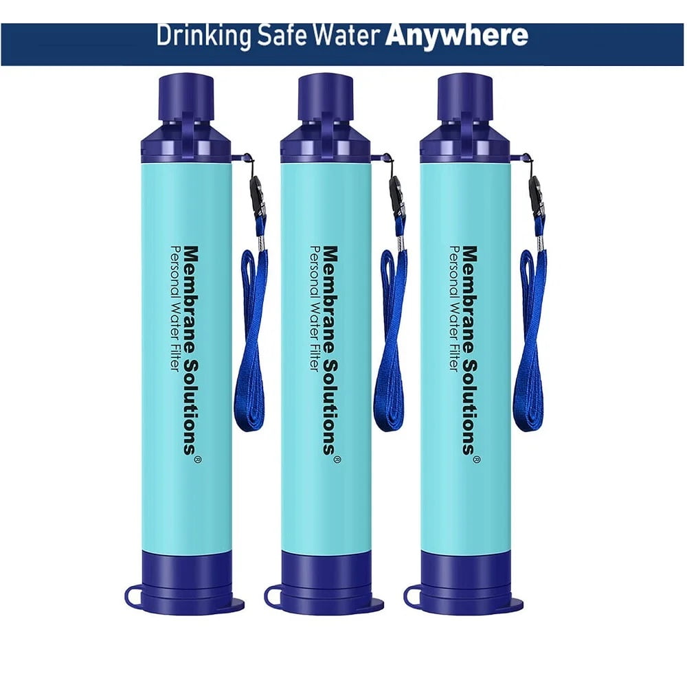 Personal Water Filter Straw Purifier Camping Hiking Emergency Survival ...