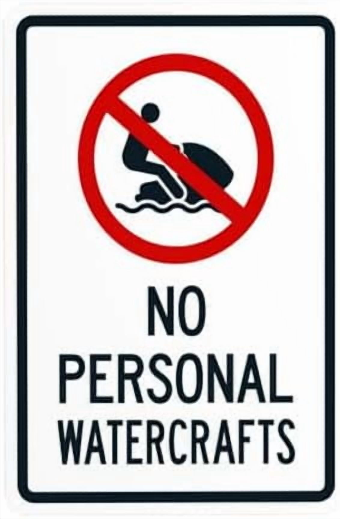 No Personal Watercraft With Jet SKI Symbol Warning Sign, Private ...