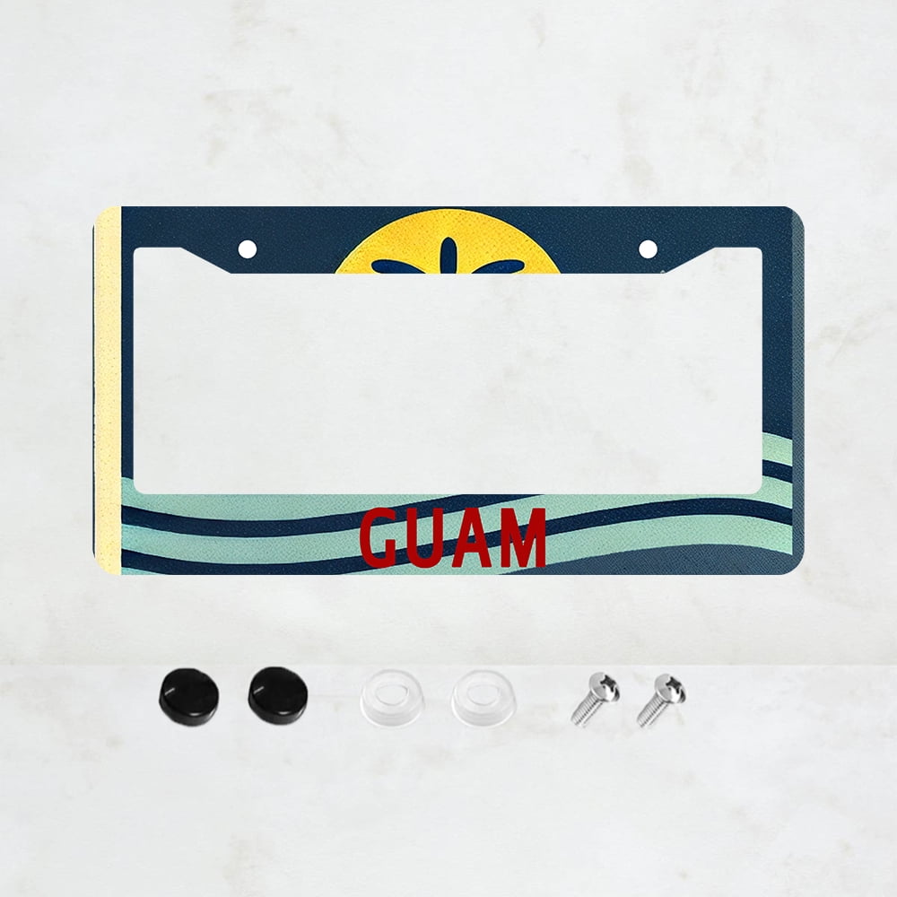 Personalise Guam Flag License Plate Prame Aluminum Rust-Proof Auto ...