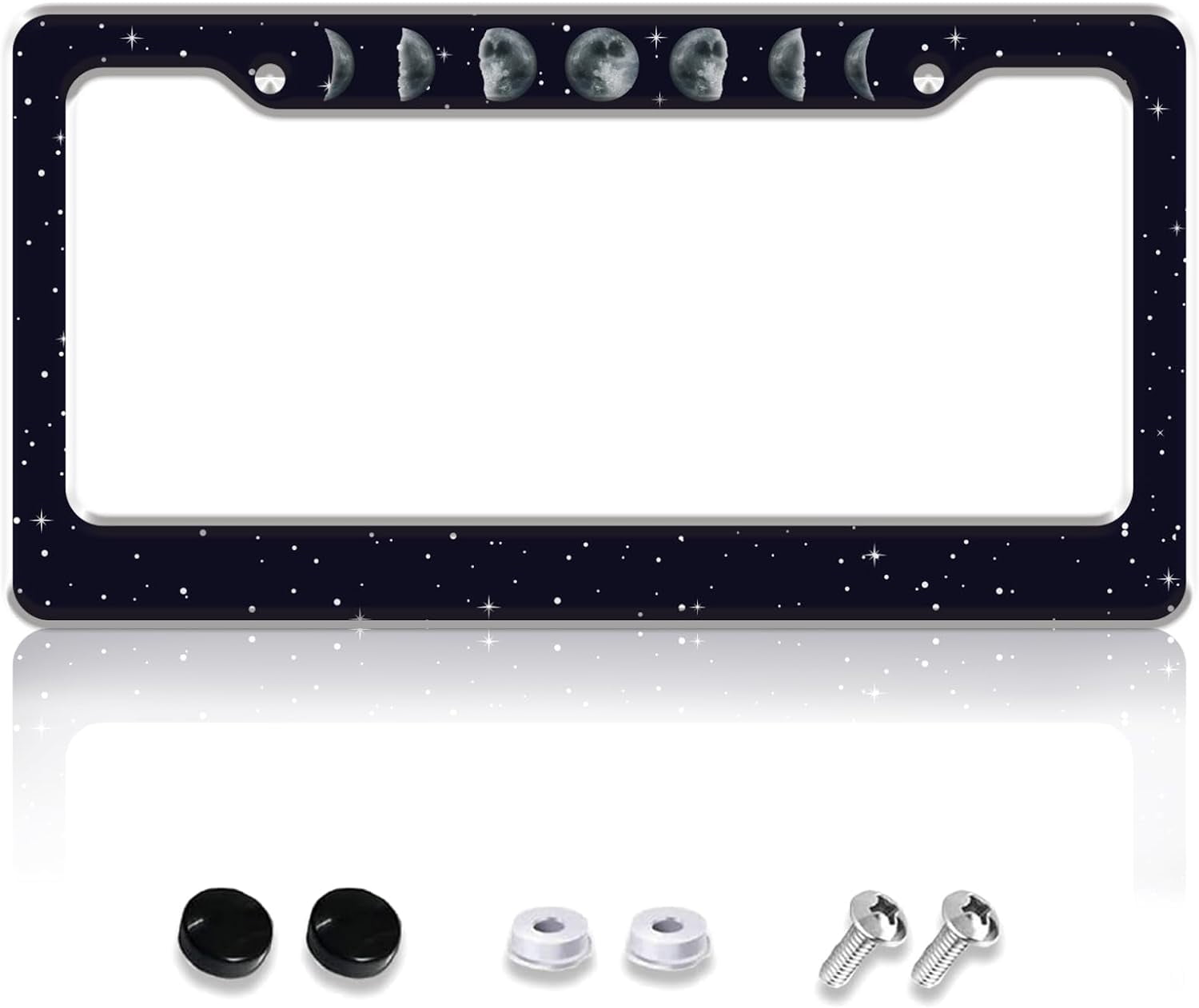Personalise Moon Phases License Plate Frames Car Tag Cover Aluminum ...