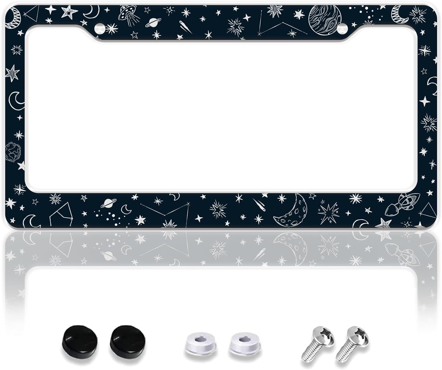 Personalise Stars Moon & Universe License Plate Frames Car Tag Cover ...