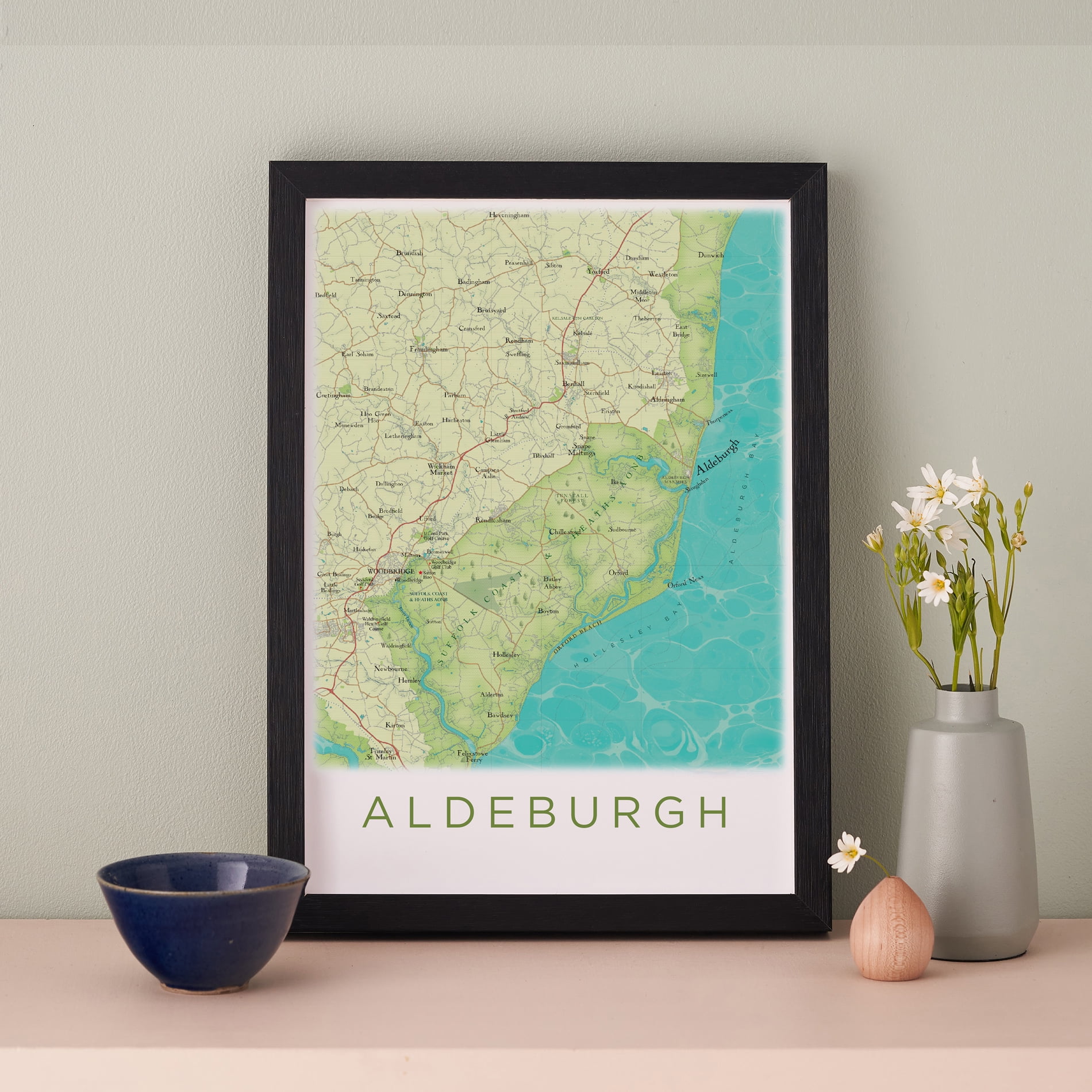 Personalised Aldeburgh Suffolk Map Framed A4 Print - Walmart.com