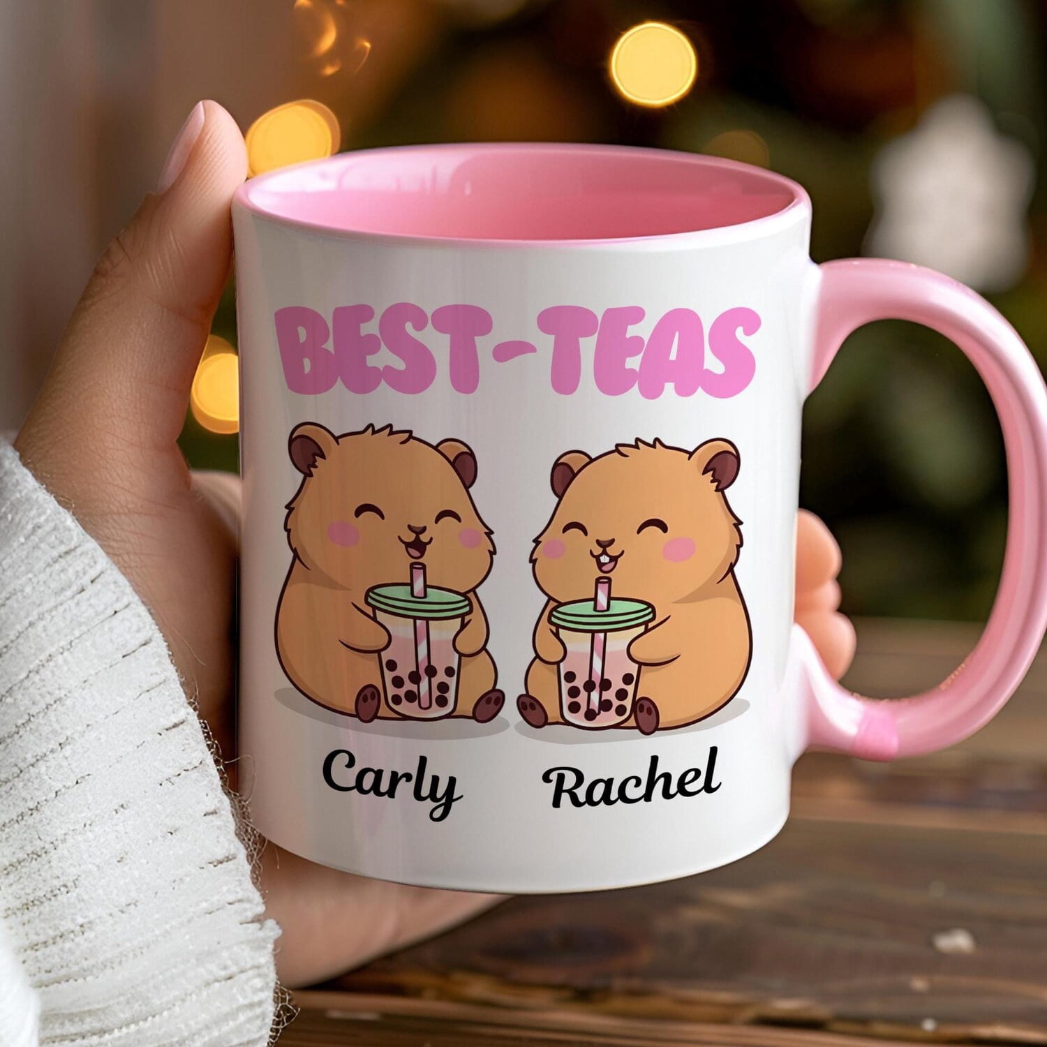Personalised Best-Tea Mug, Matching Best-Teas Mug, Custom Name Boba Tea ...