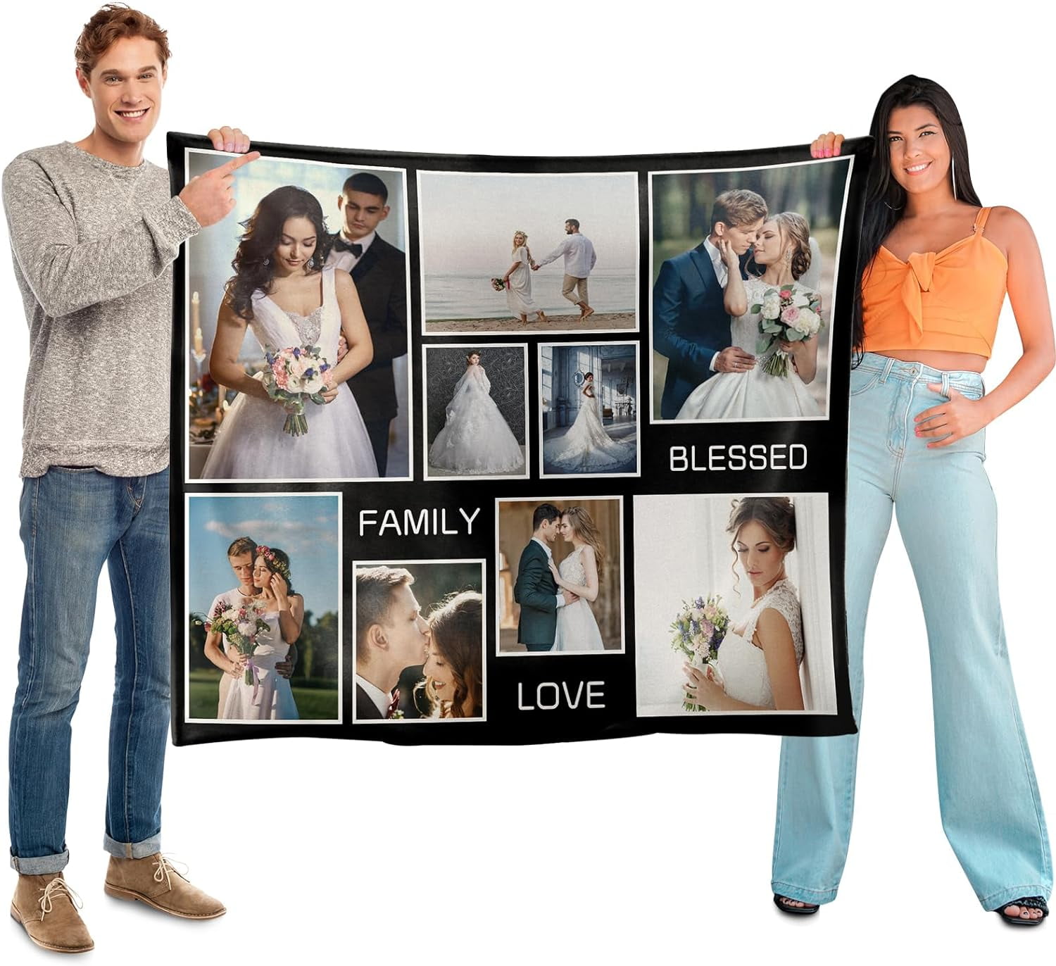 Personalised Blanket 76x100cm,Custom Blanket with Words Picture Collage ...