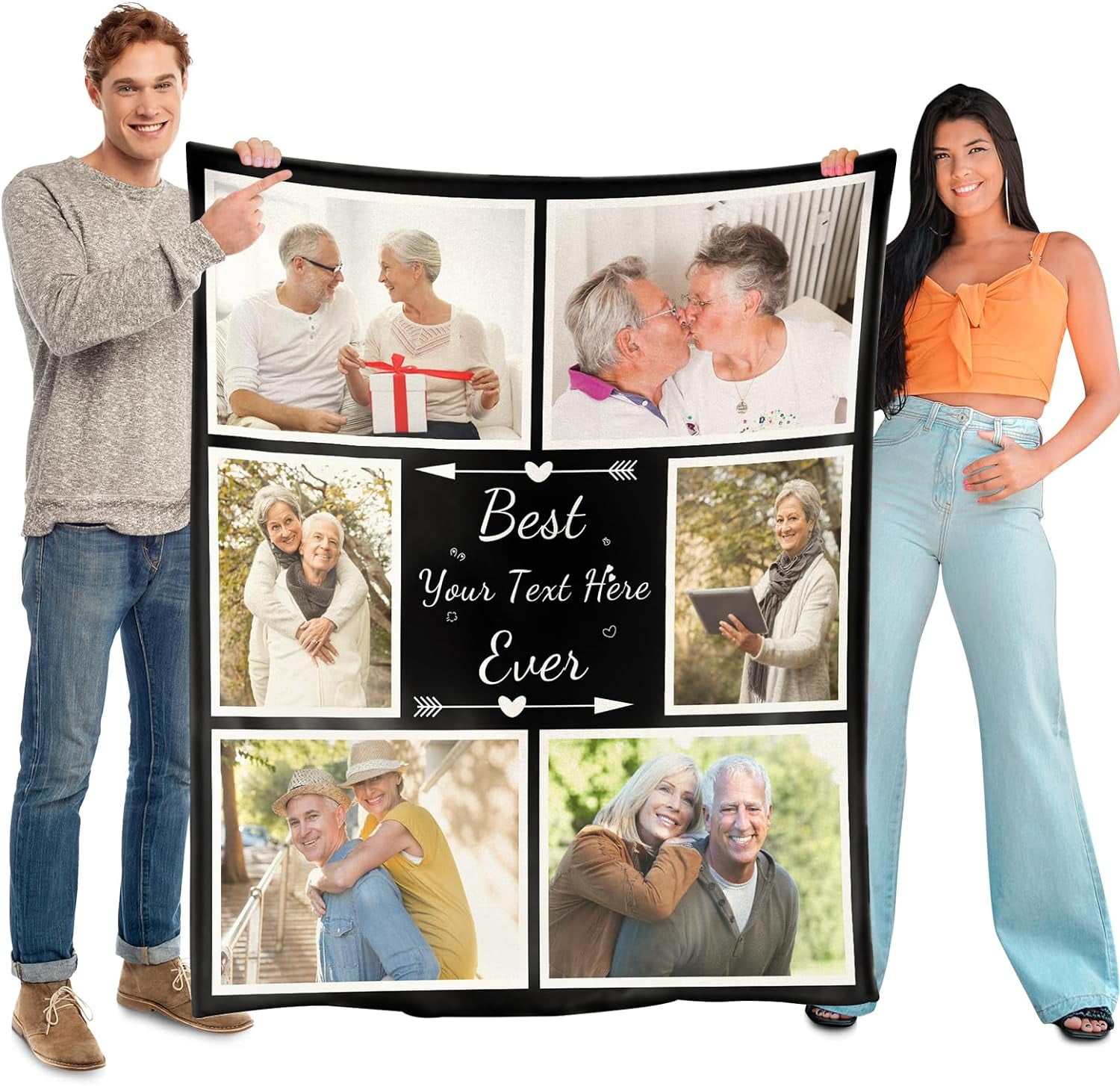 Personalised Blanket 76x100cm,Custom Blanket with Words Picture Collage ...