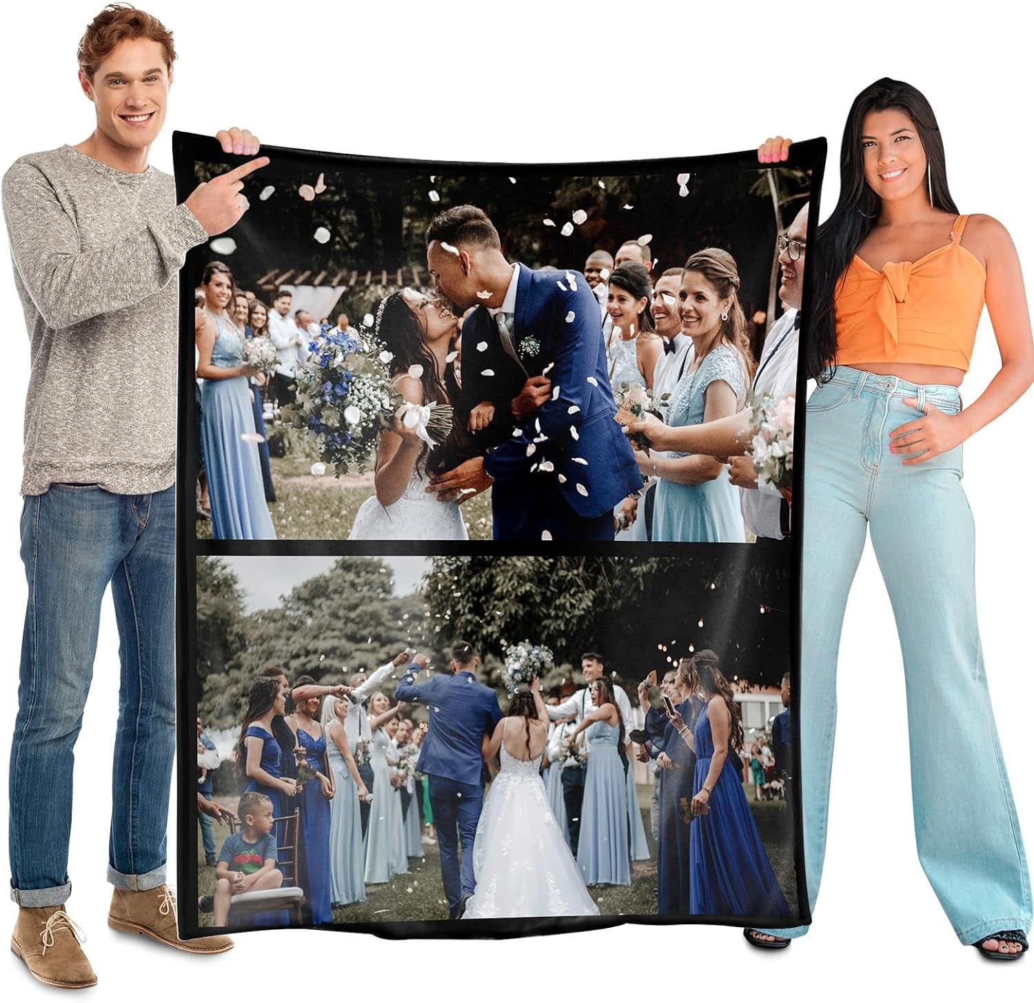 Personalised Blanket 76x100cm,Custom Blanket with Words Picture Collage ...