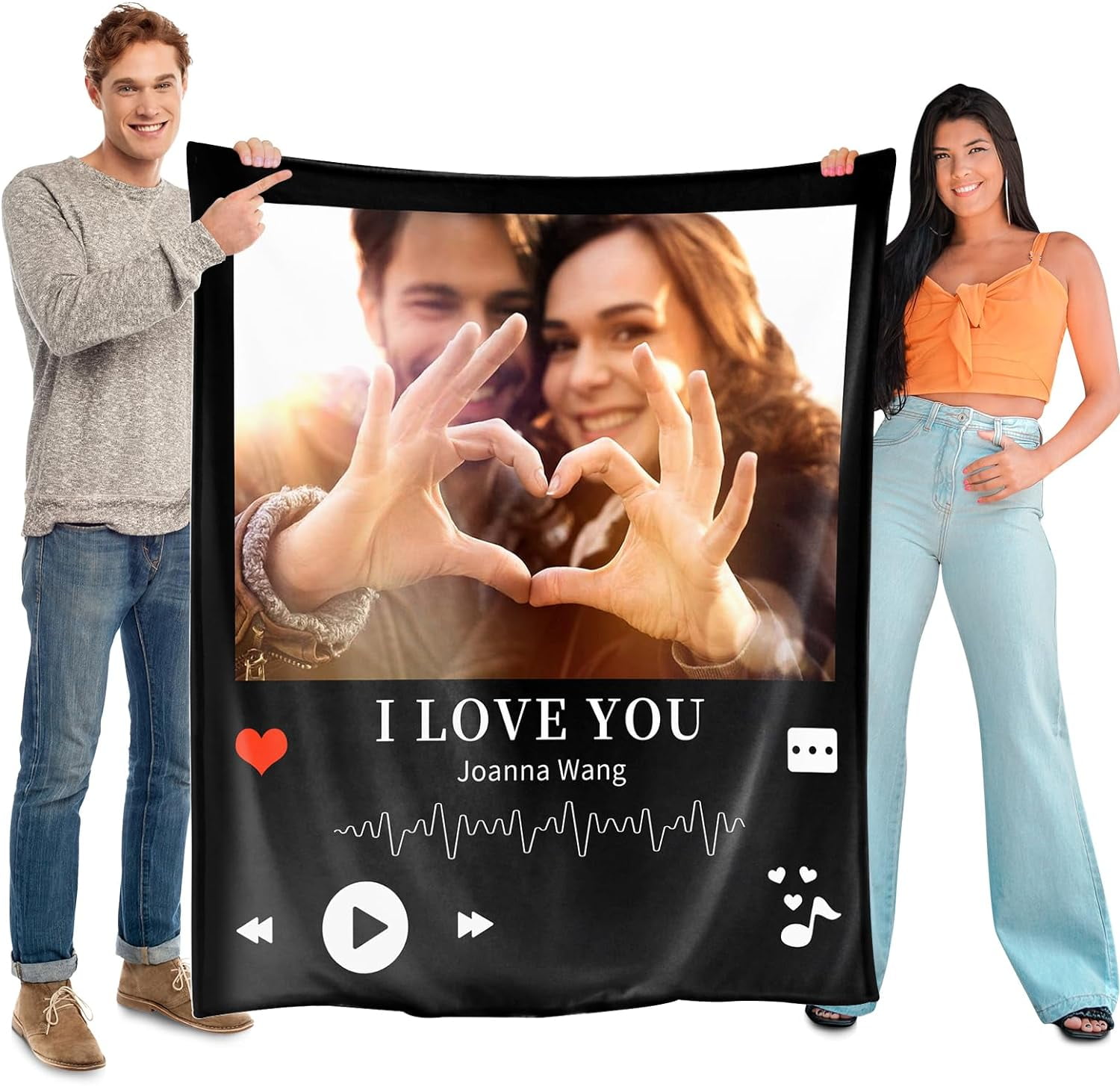 Personalised Blanket 76x100cm,Custom Blanket with Words Picture Collage ...