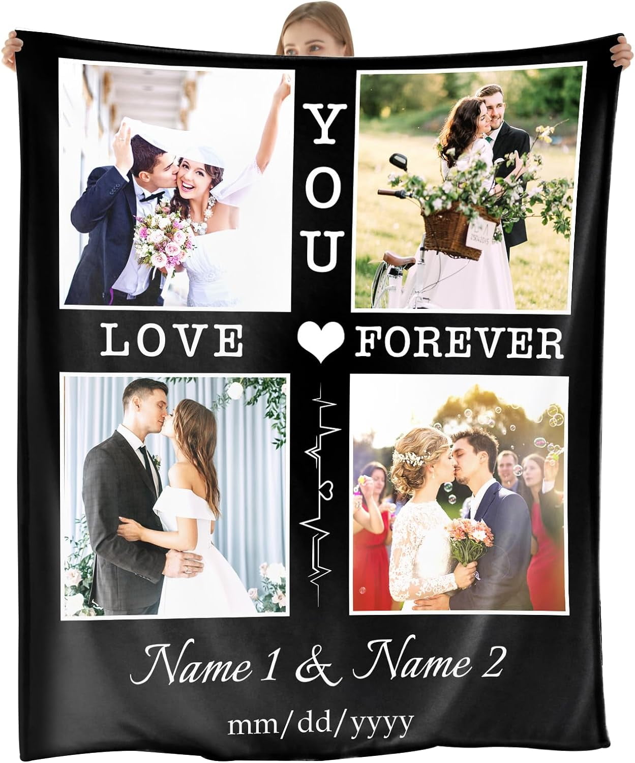 Personalised Blanket 76x100cm,Custom Blanket with Words Picture Collage ...