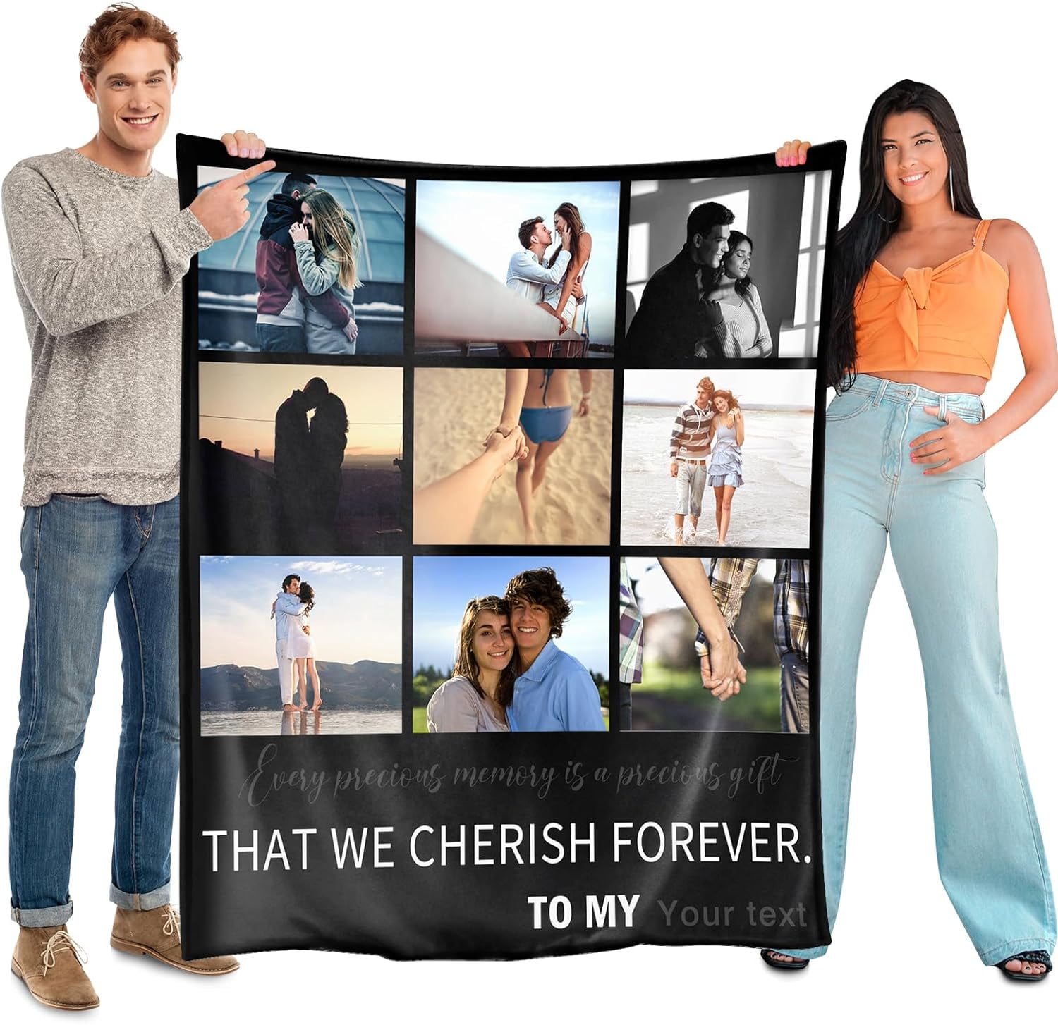 Personalised Blanket 76x100cm,Custom Blanket with Words Picture Collage ...