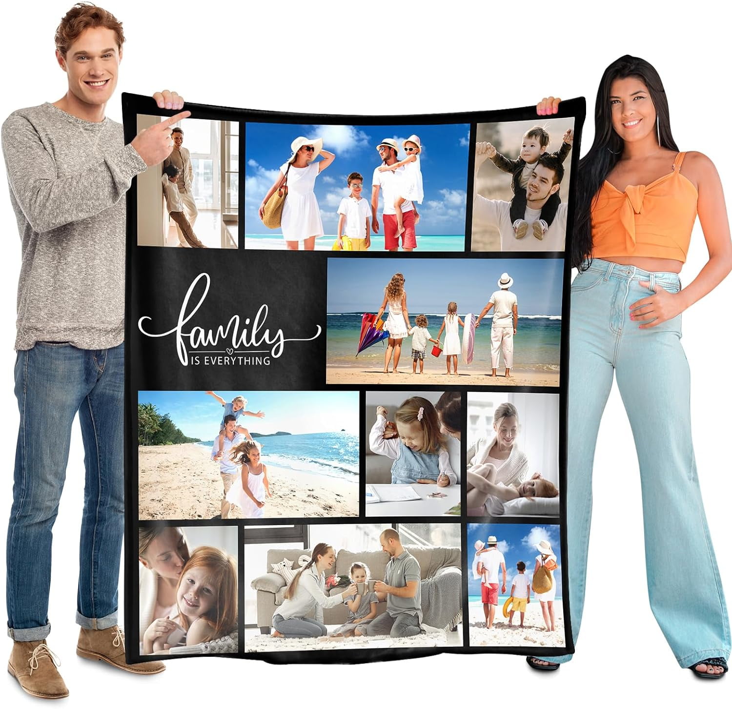 Personalised Blanket 76x100cm,Custom Blanket with Words Picture Collage ...