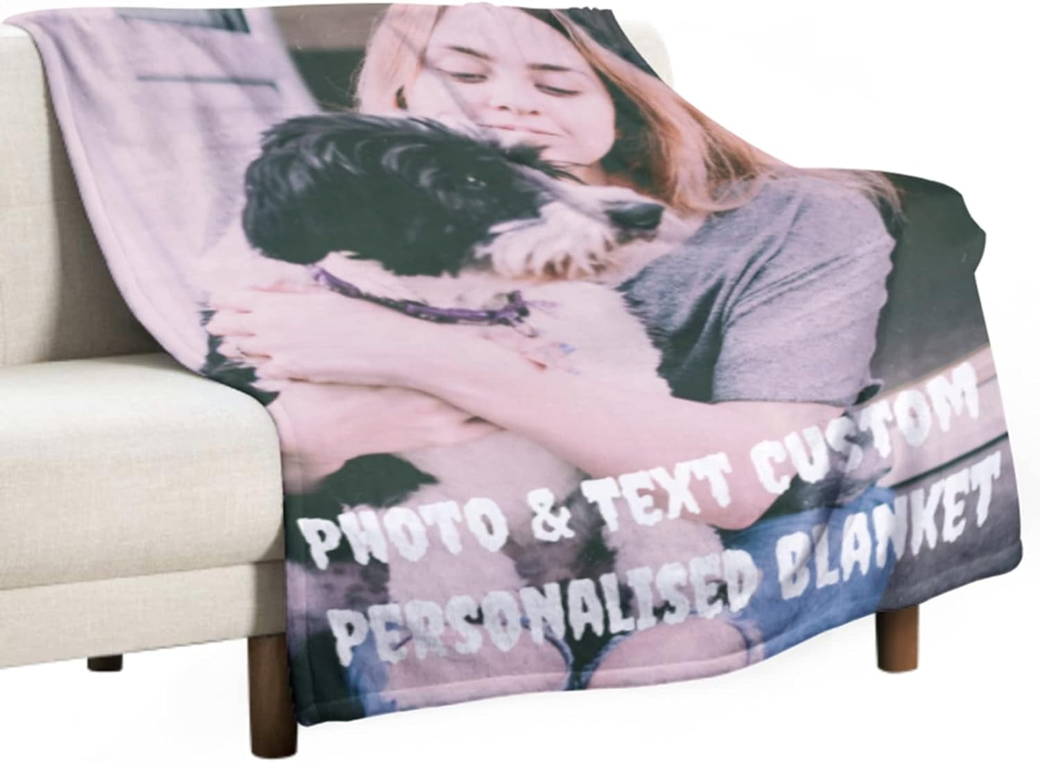 Personalised Blanket, Custom Blanket with Photo and Text Customized ...