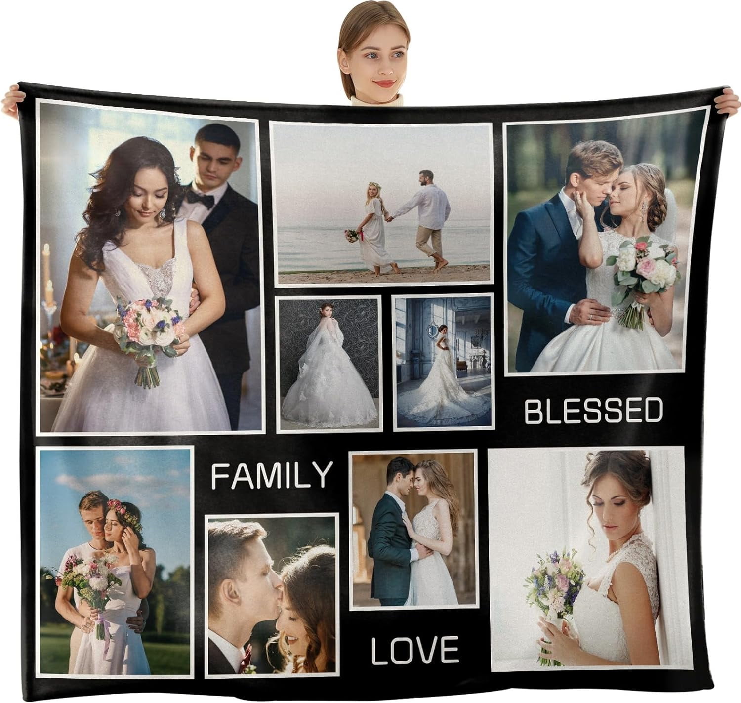 Personalised Blanket with Photos Custom Photos Blankets with Text ...