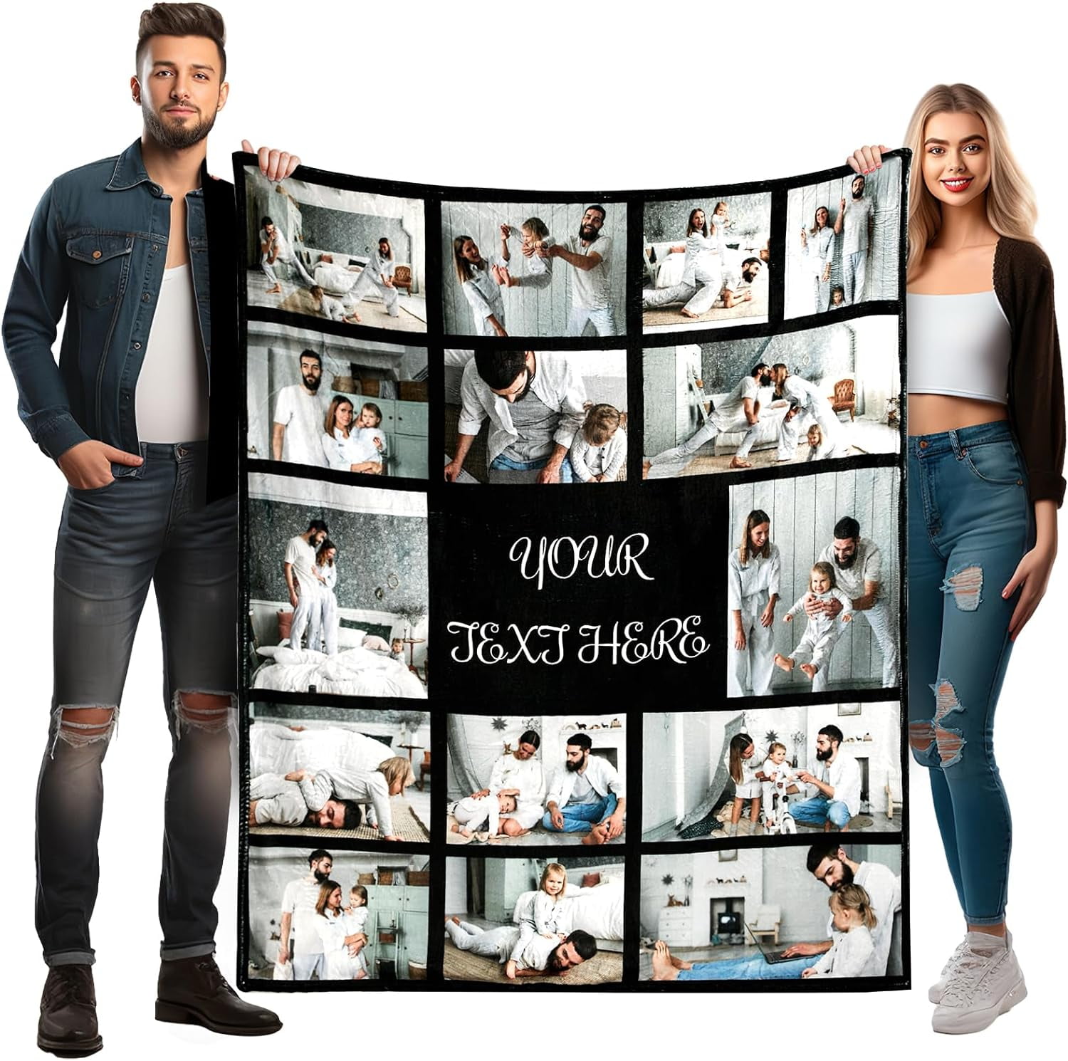 Personalised Blankets 6 Photos | Optional Customised Sherpa Blanket ...