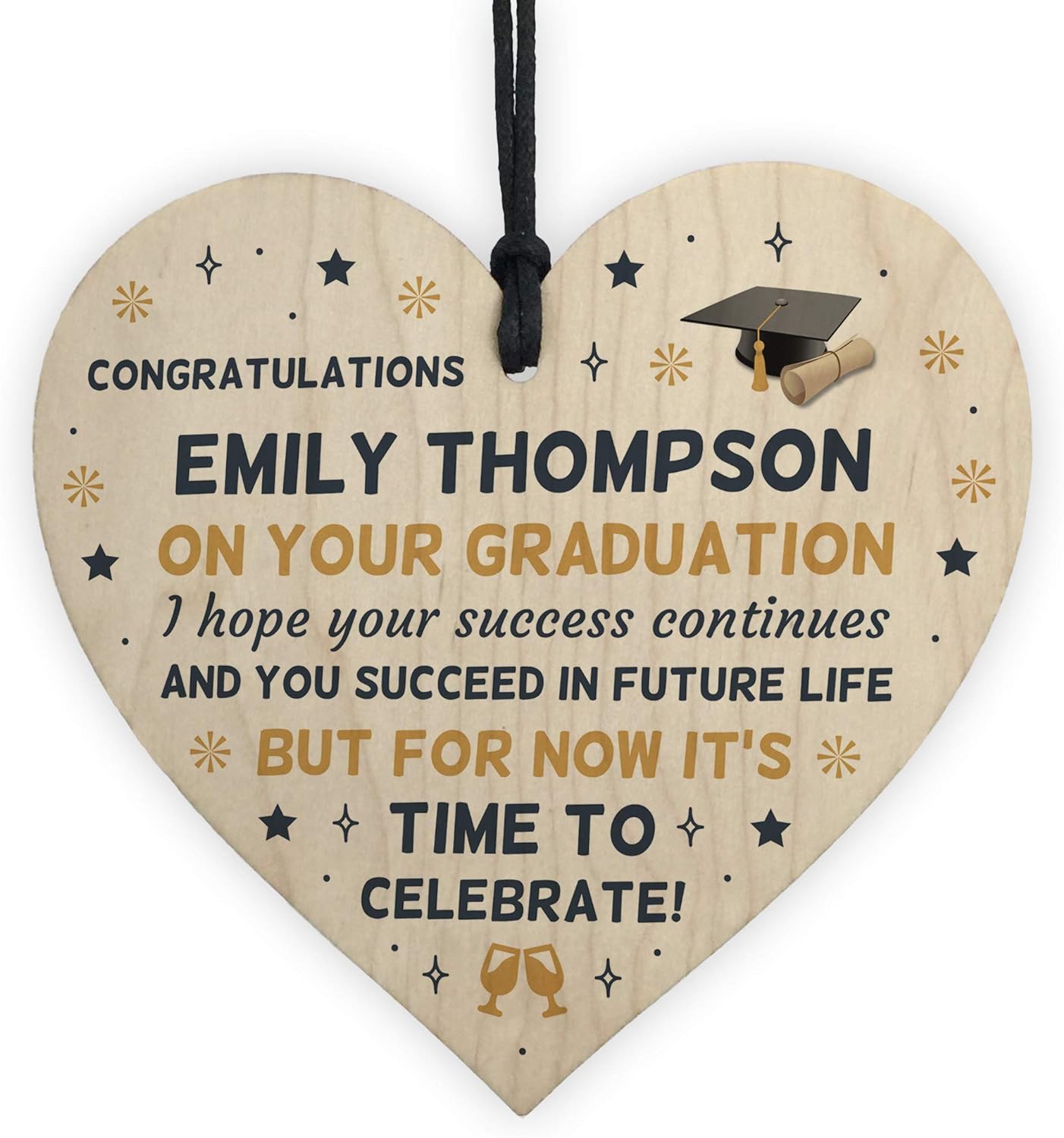 Personalised Congratulations On Your Graduation Gift Wooden Heart ...