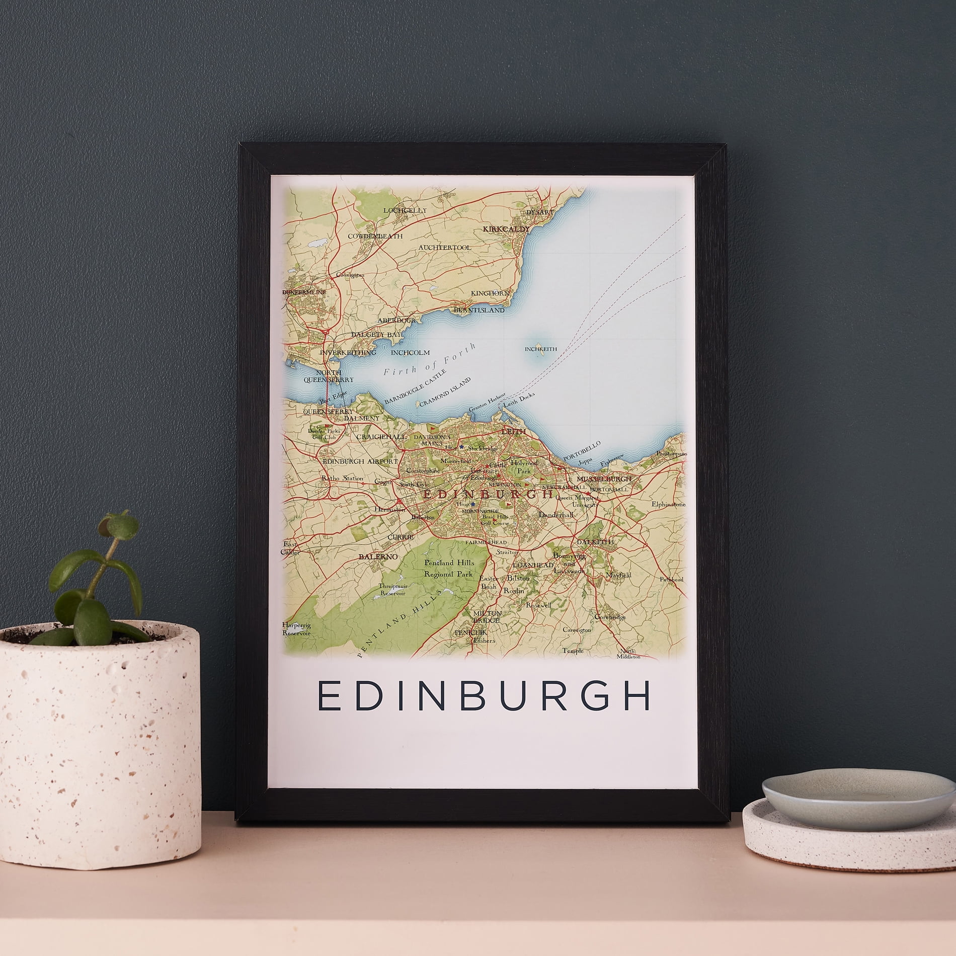 Personalised Edinburgh Scotland Map Framed A4 Print - Walmart.com