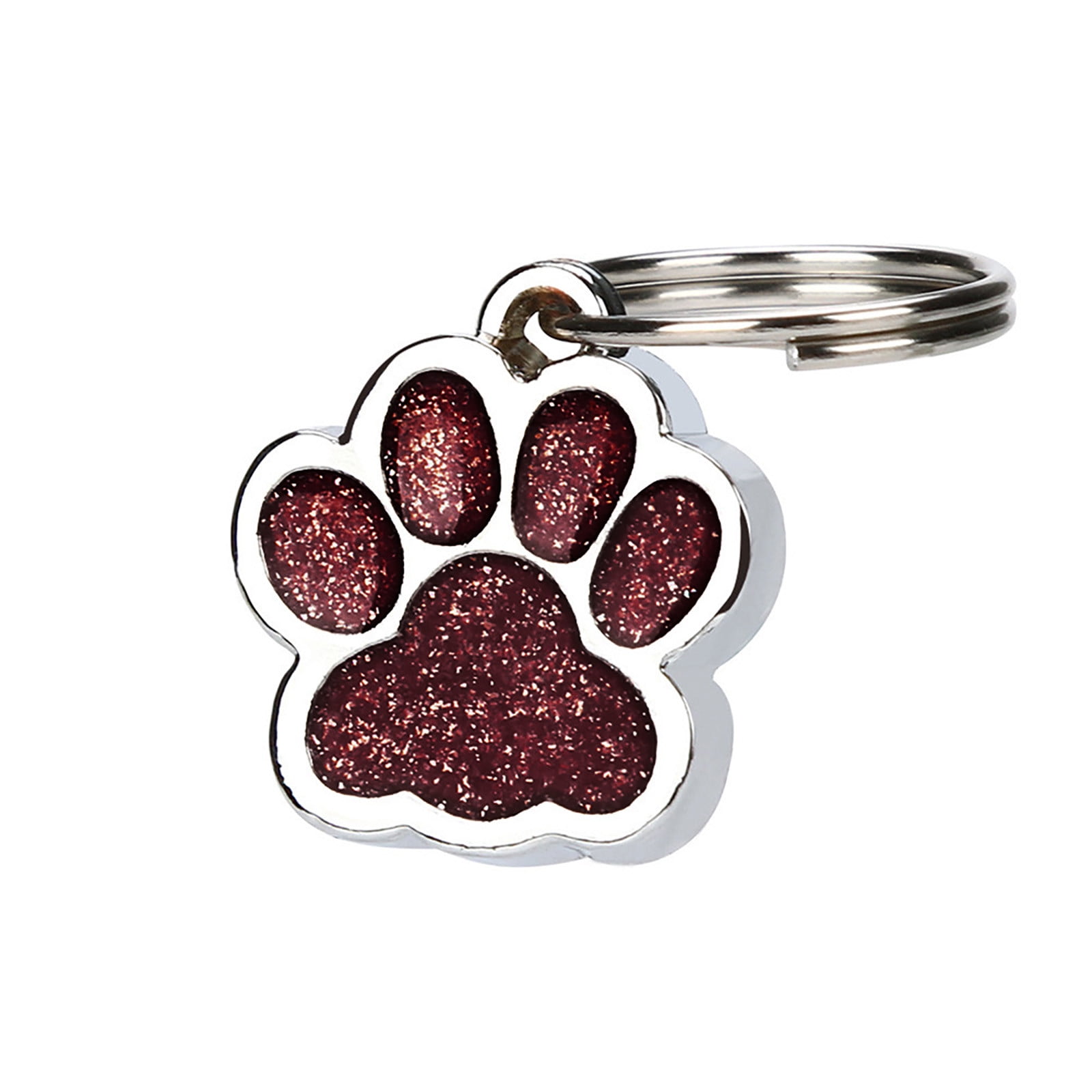 Personalised Engraved Glitter Paw Print Tag Dog Cat Pet ID Tags ...
