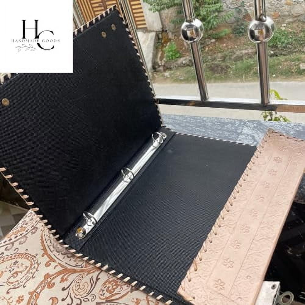 Personalised Leather Ring Binder, Tree Of Life Grimoire Binder ...