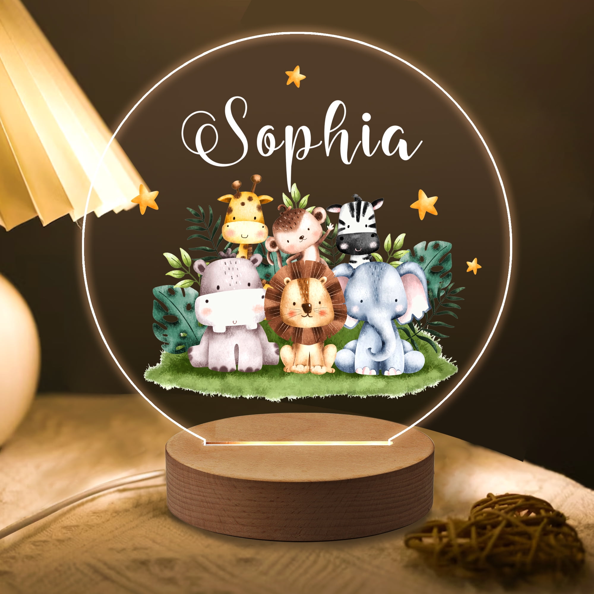 Personalised Night Light Custom Name Acrylic LED Lamp 7 Light Colors ...
