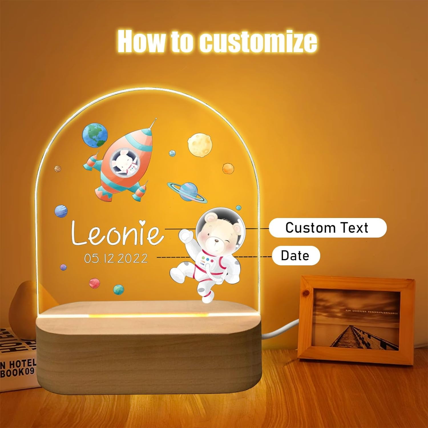 Personalised Night Lights With Name & Date - Unique Christening Gifts ...