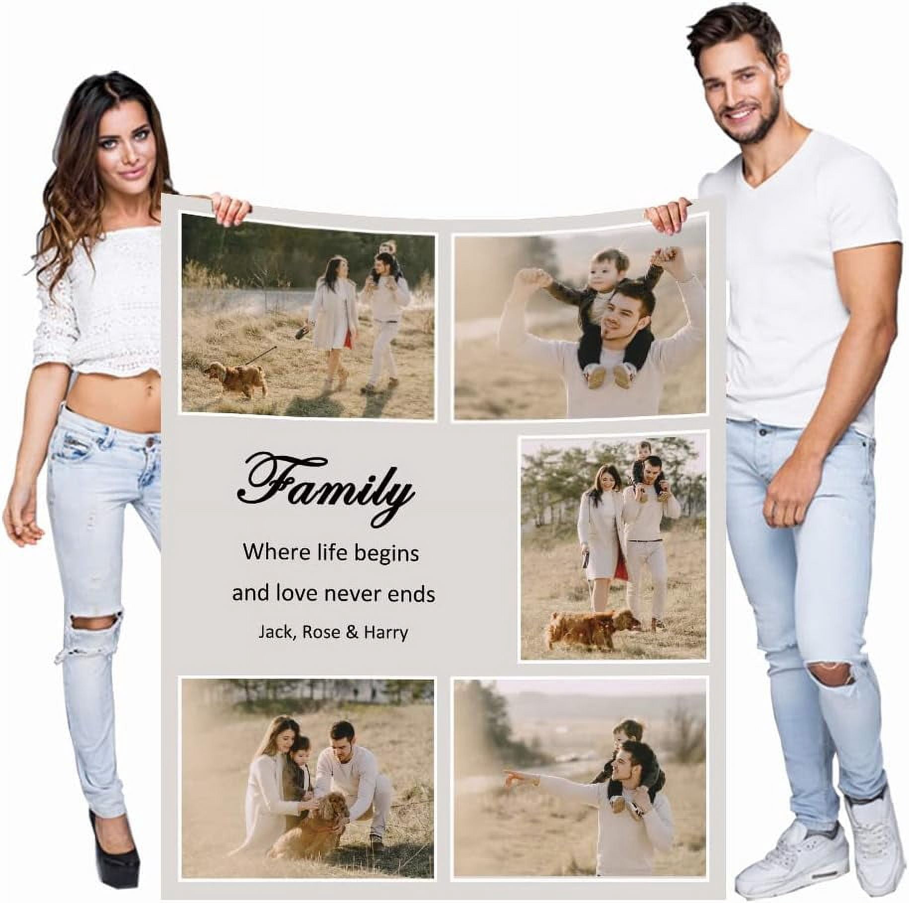Personalised Photo Fleece Blanket Customized Throw with Picture ...