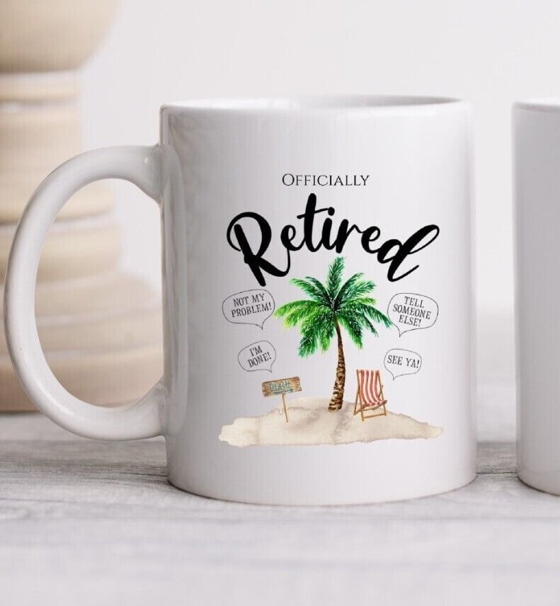 Personalised Retirement Cup Mug Coaster Work Colleague Leaving Gift ...