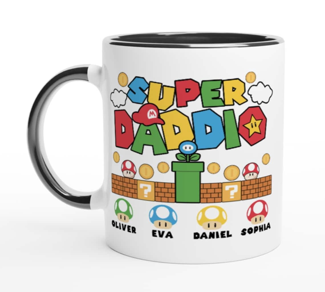 Personalised Super Daddio Fathers Day Accent Mug, Daddy Gift, Daddy Mug ...