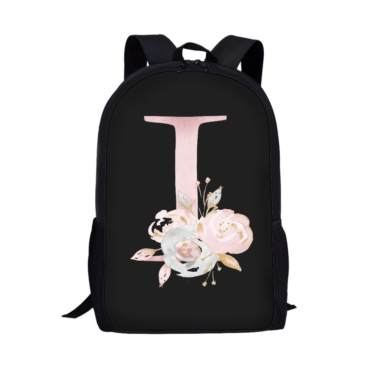 Personality Art Letter Flower Backpack Large Capacity Book Bags for ...